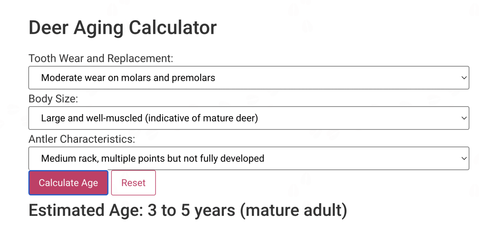 Deer Aging Calculator - World Deer