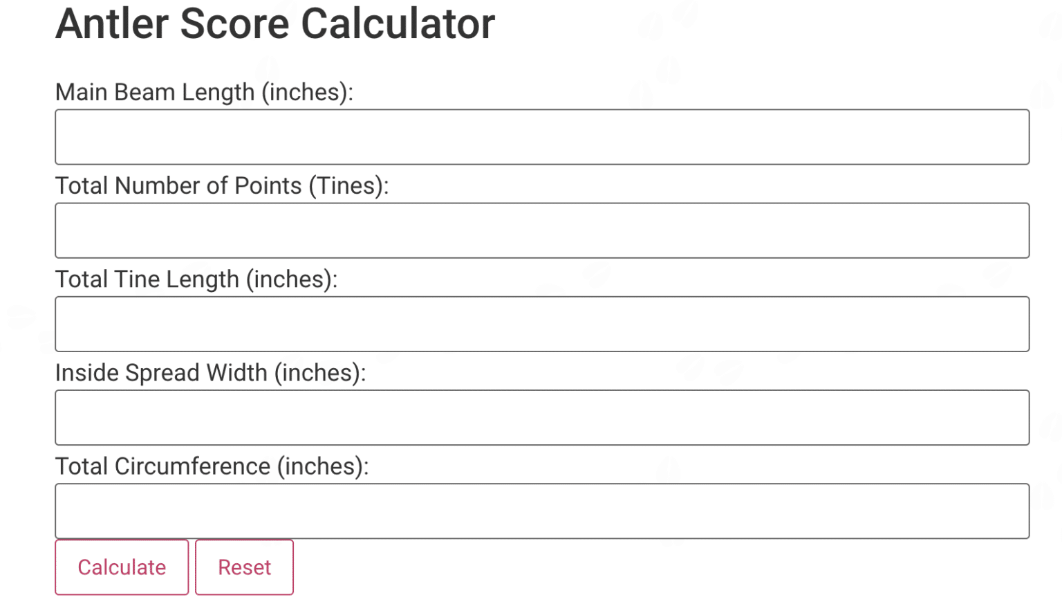 Deer Antler Score Calculator - World Deer