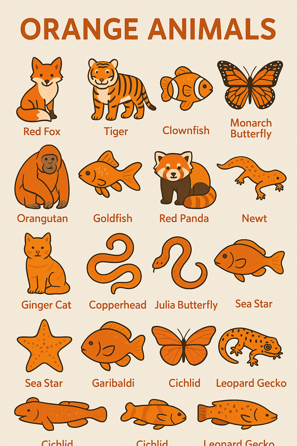 Orange Animals - World Deer