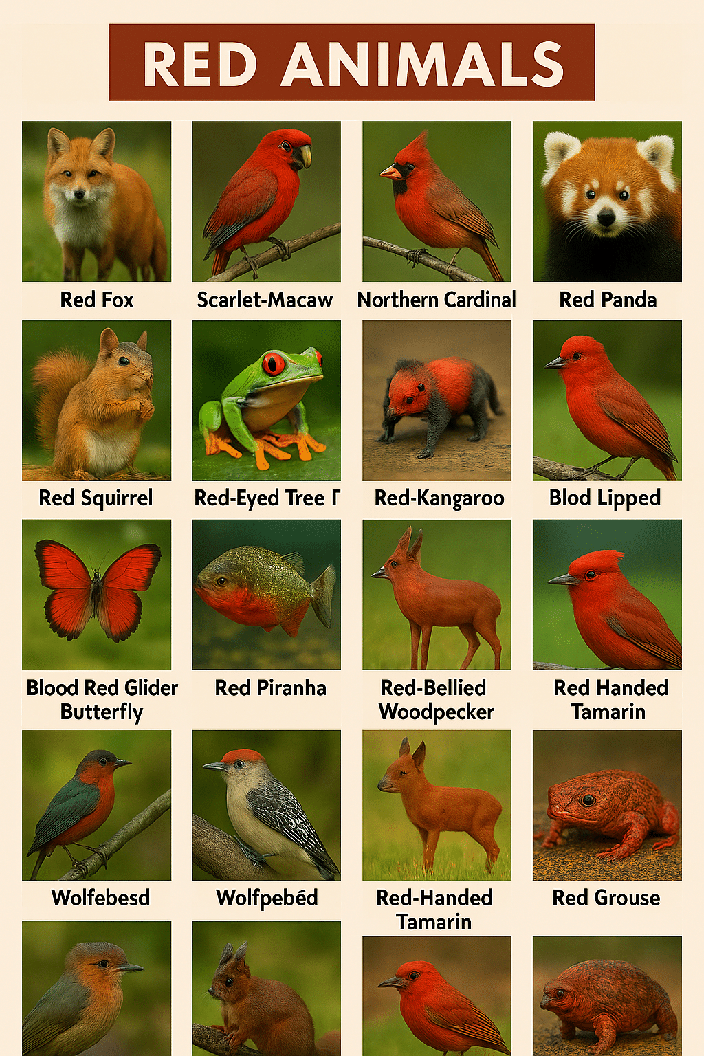 Red Animals - World Deer